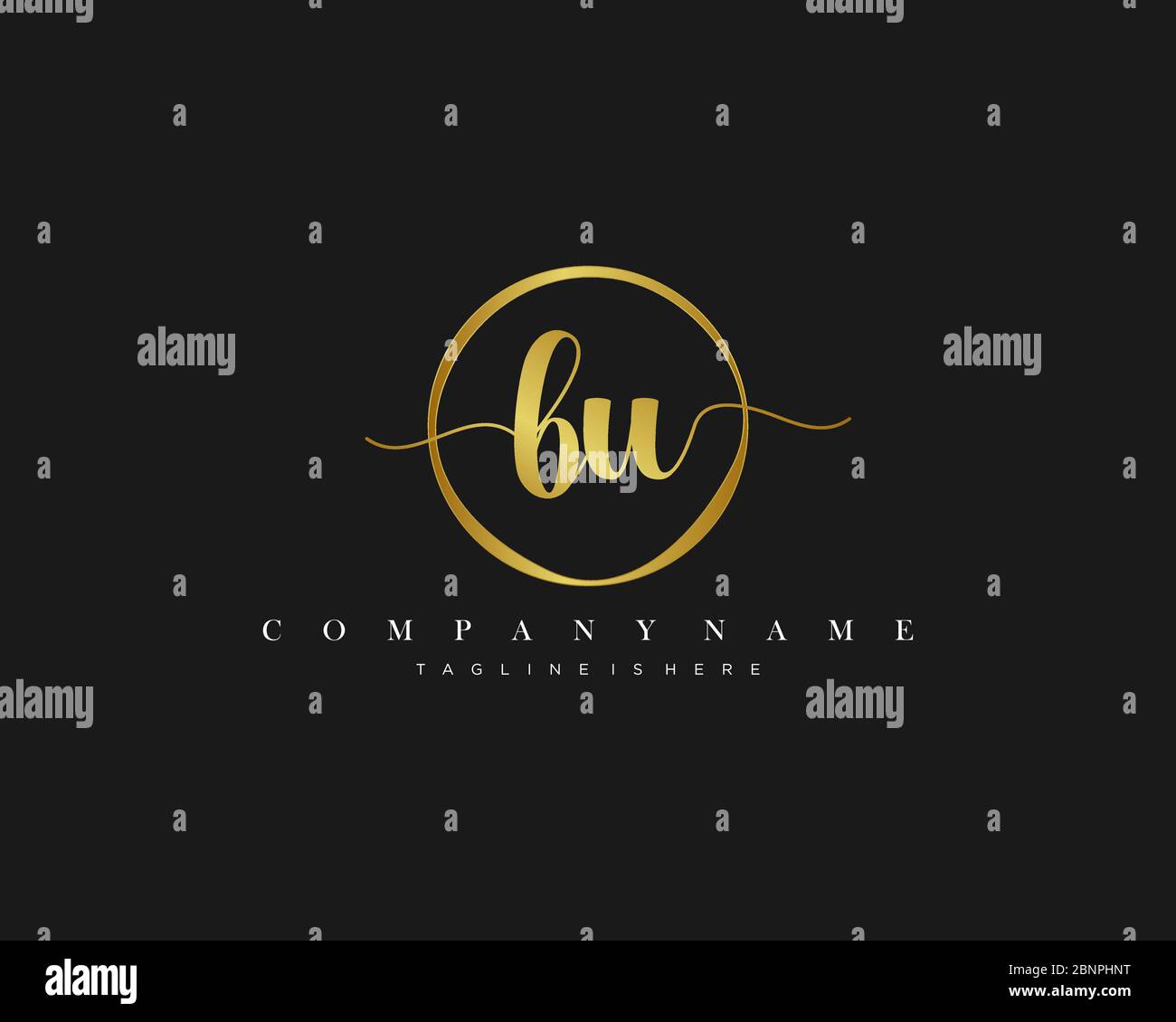 BU Signature style monogram.Calligraphic lettering icon vector Stock ...