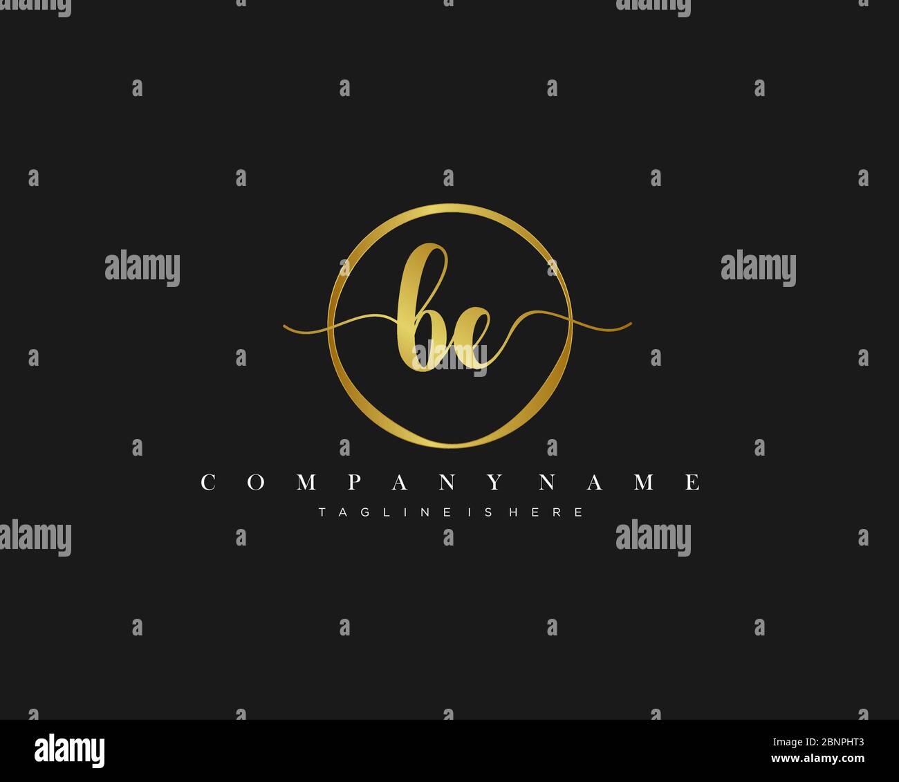 BE Signature style monogram.Calligraphic lettering icon vector Stock ...