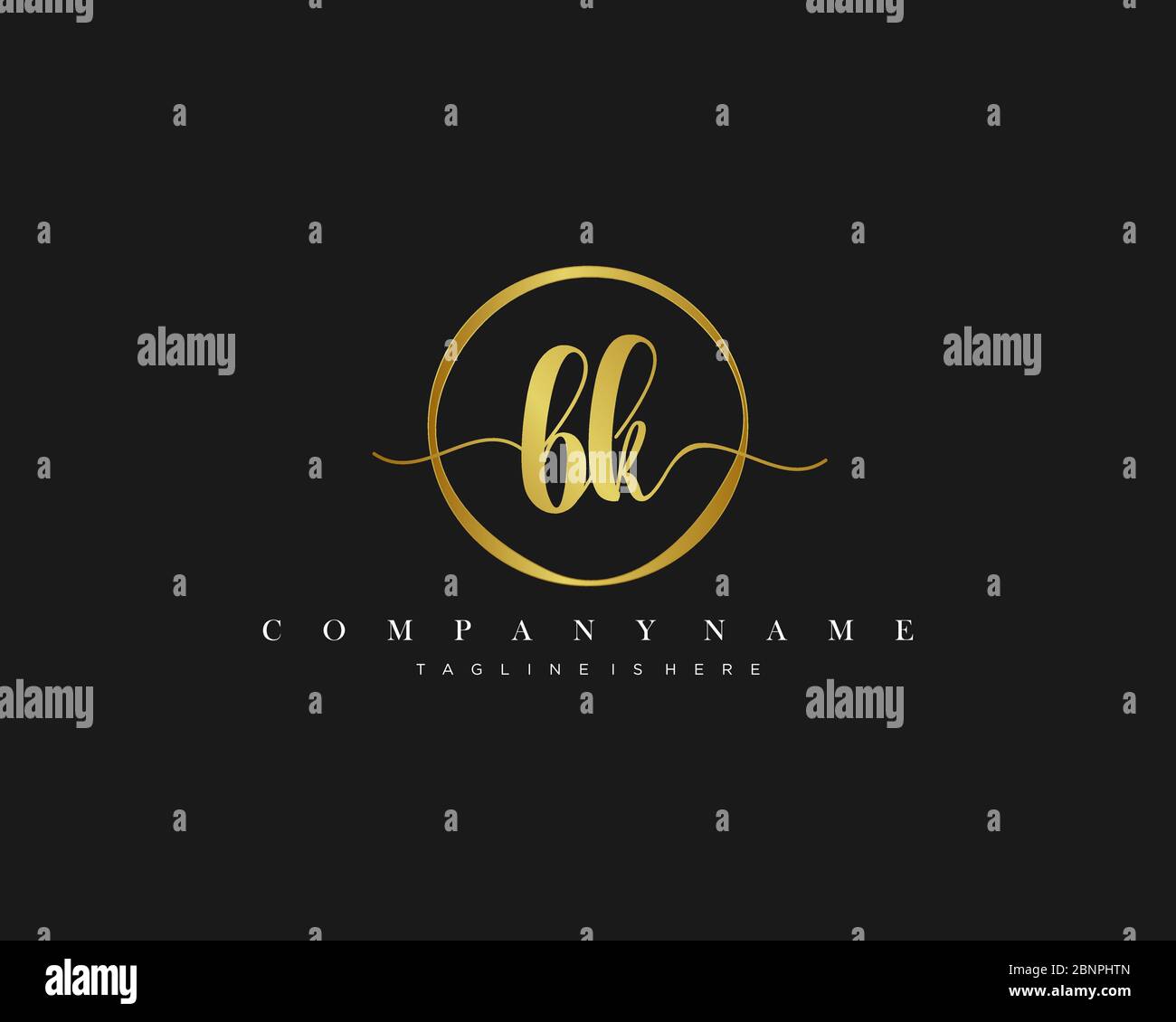 BK Signature style monogram.Calligraphic lettering icon vector Stock ...