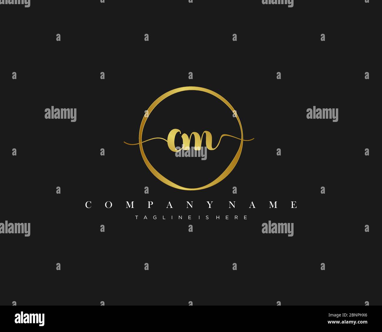 CM Signature style monogram.Calligraphic lettering icon vector Stock ...