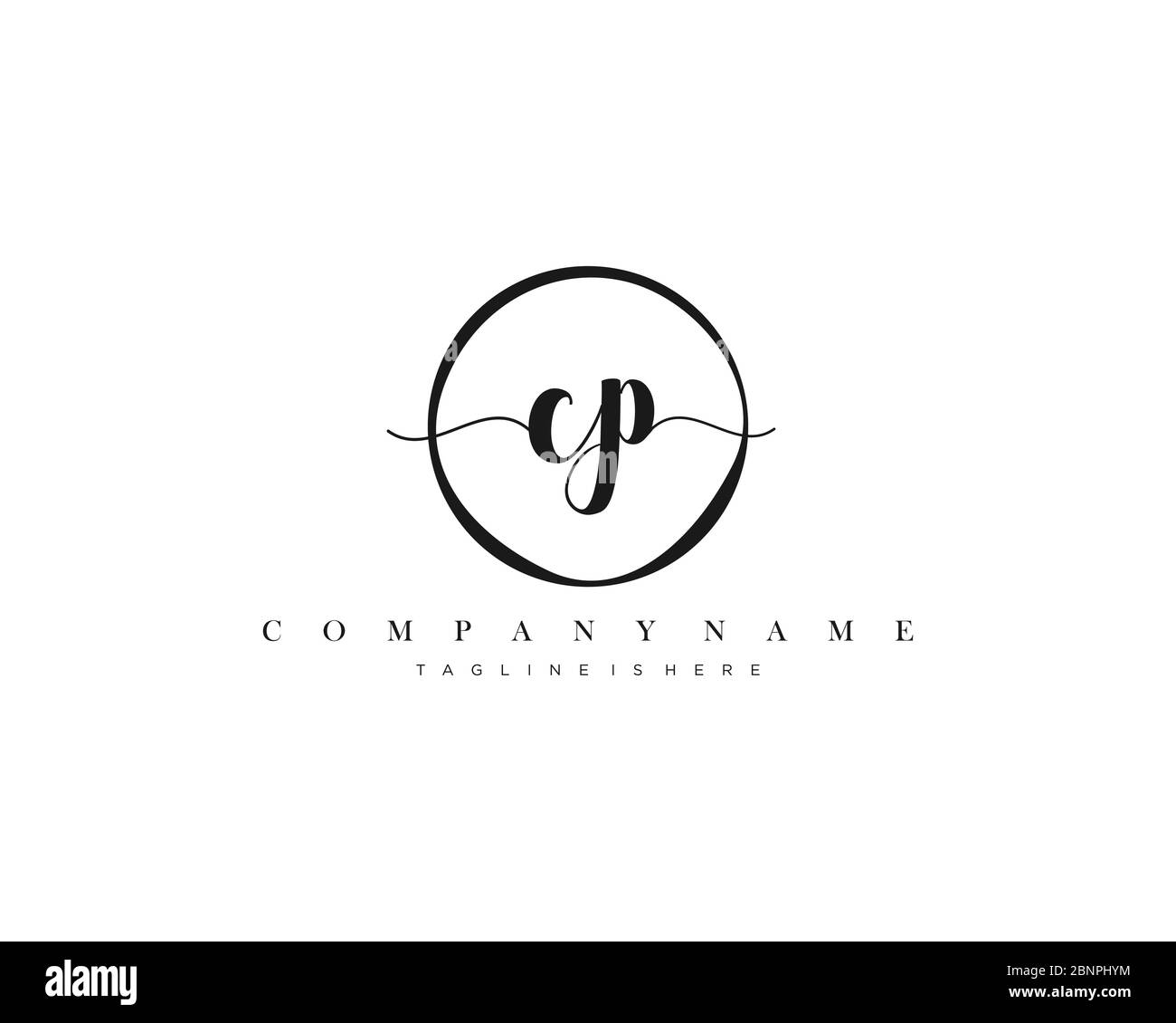 CP Signature style monogram.Calligraphic lettering icon vector Stock ...