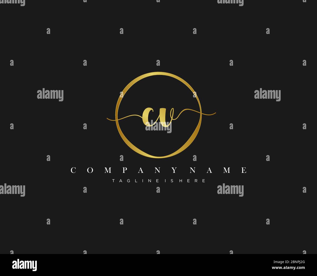 CV Signature style monogram.Calligraphic lettering icon vector Stock ...