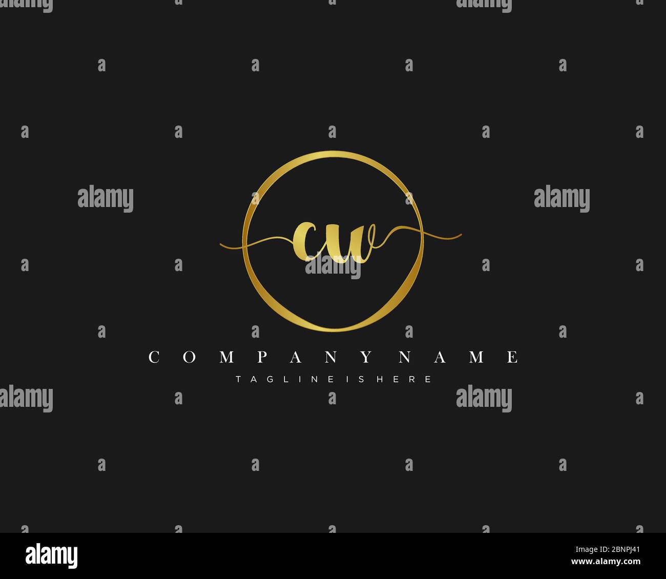 CW Signature style monogram.Calligraphic lettering icon vector Stock ...