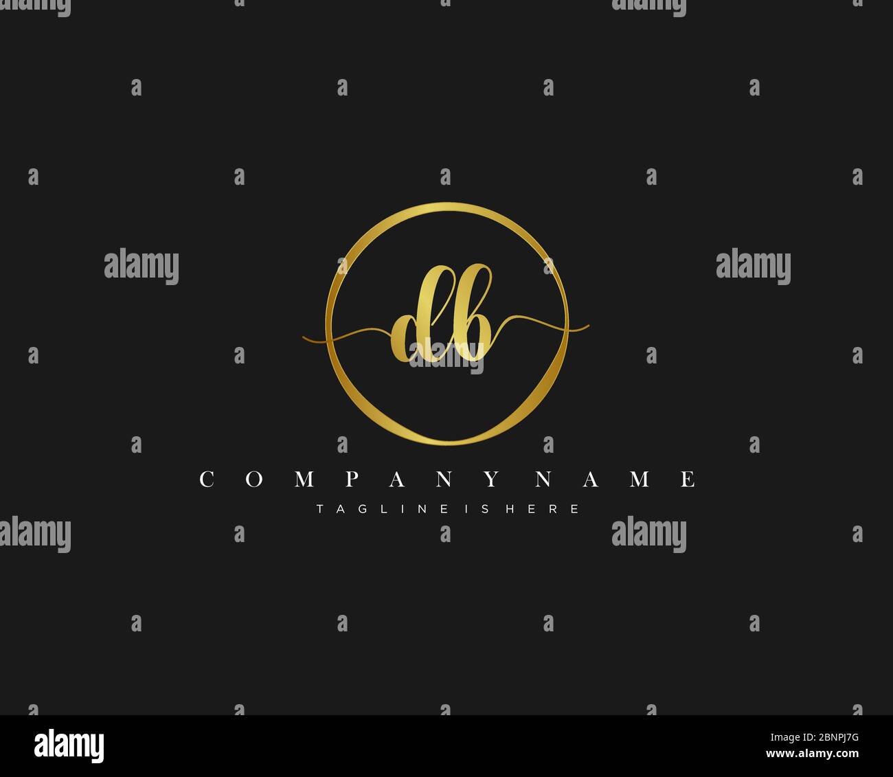 DB Signature style monogram.Calligraphic lettering icon vector Stock ...