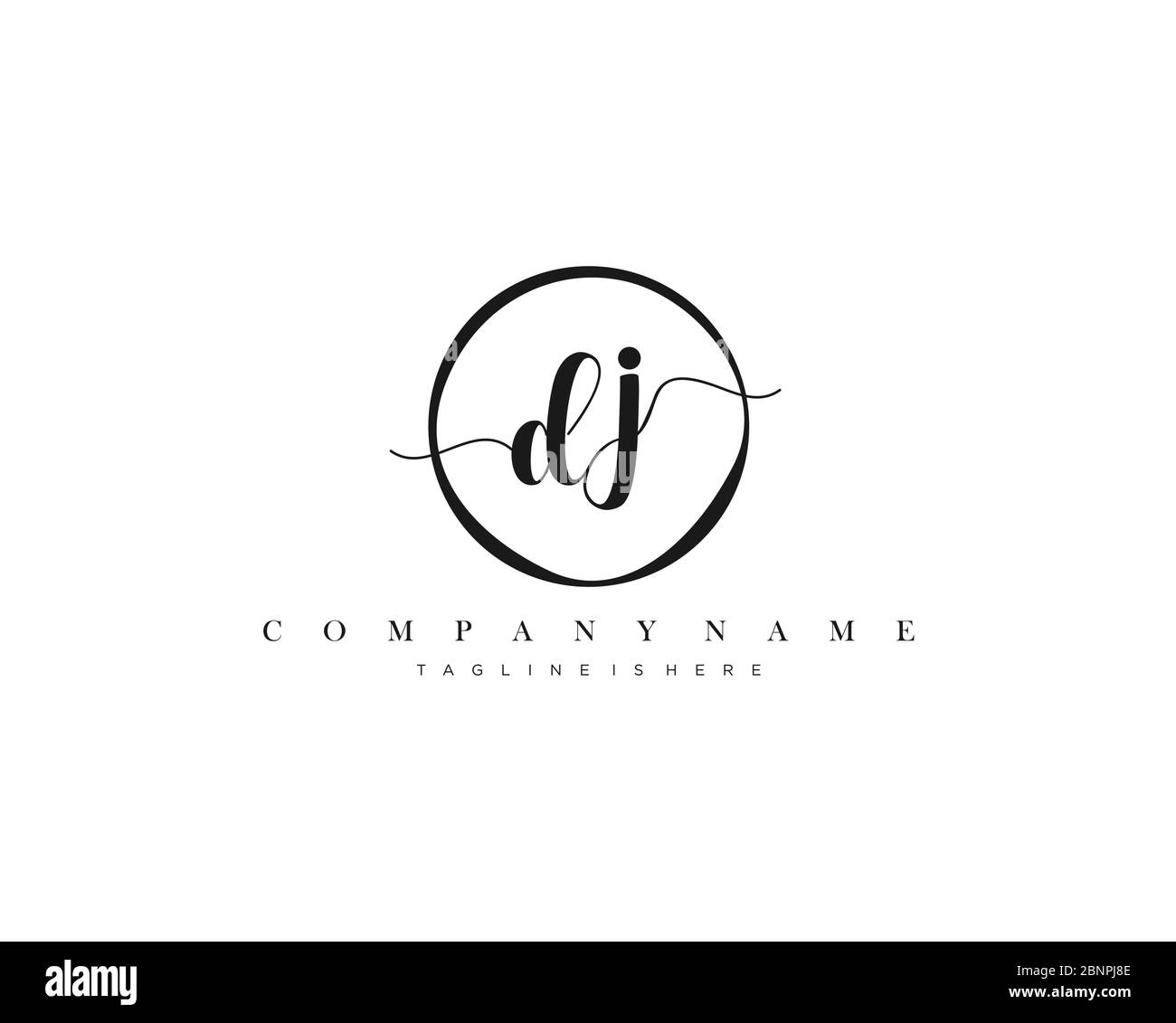 DJ Signature style monogram.Calligraphic lettering icon vector Stock ...