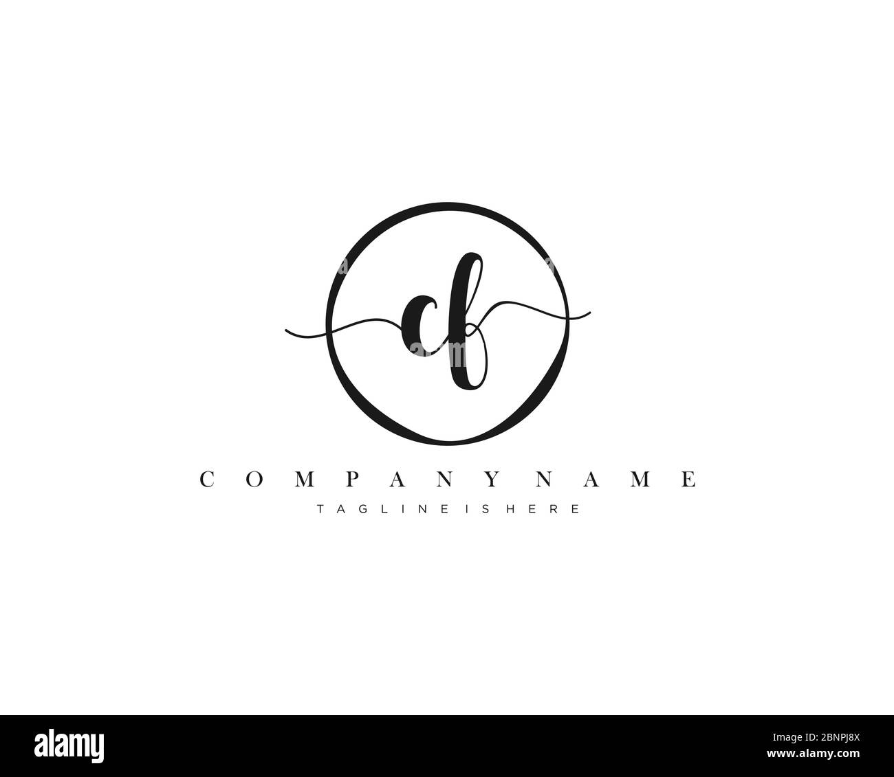 CF Signature style monogram.Calligraphic lettering icon vector Stock ...