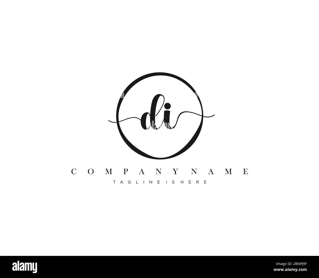 DI Signature style monogram.Calligraphic lettering icon vector Stock ...