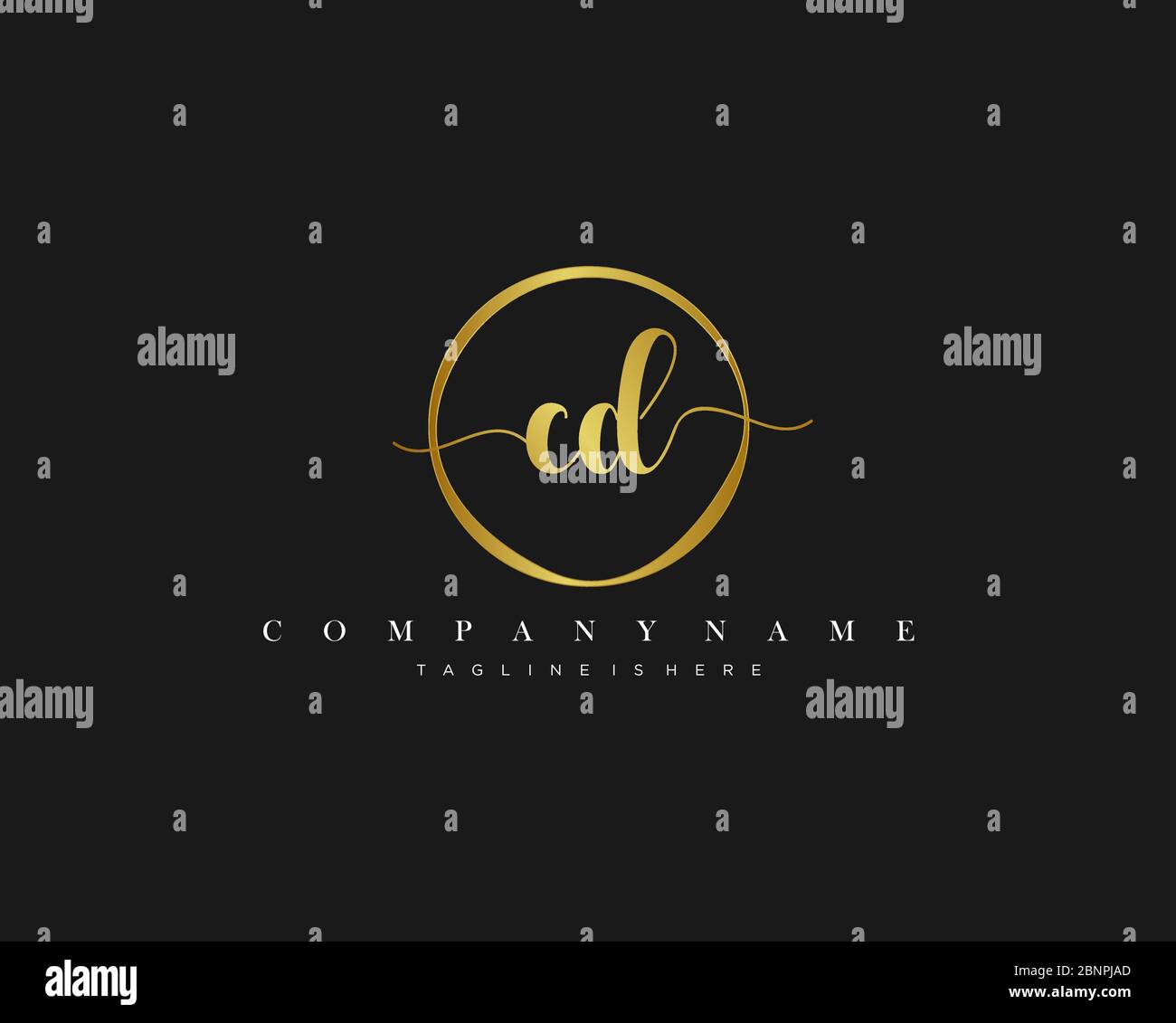 CD Signature style monogram.Calligraphic lettering icon vector Stock ...