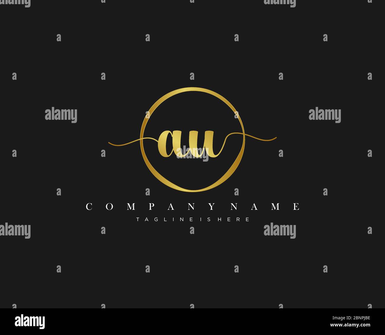 AU Signature style monogram.Calligraphic lettering icon vector Stock ...