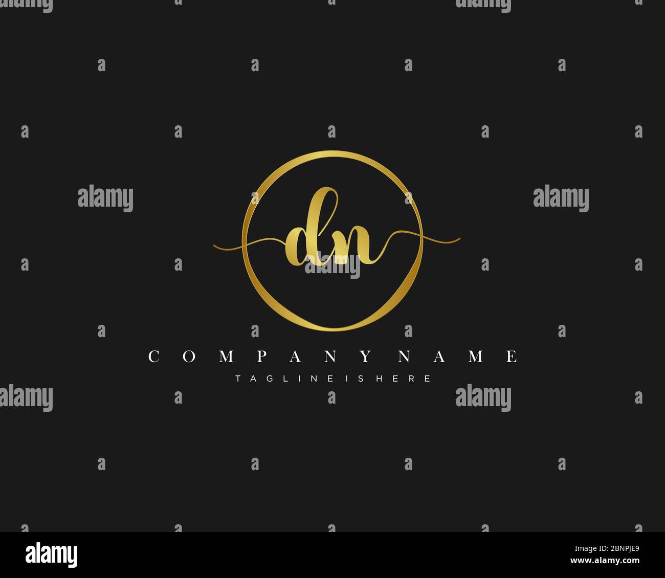 DN Signature style monogram.Calligraphic lettering icon vector Stock ...