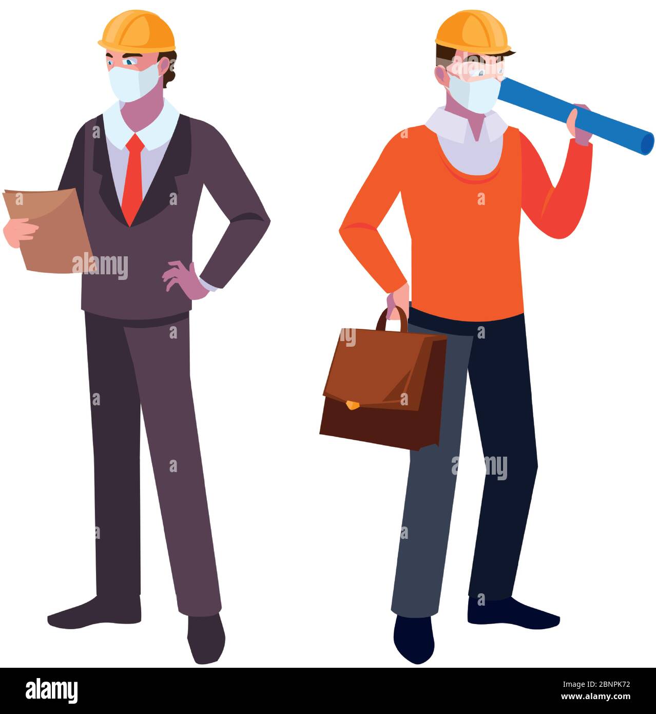 operator and architect with mask and helmet vector illustration desing ...