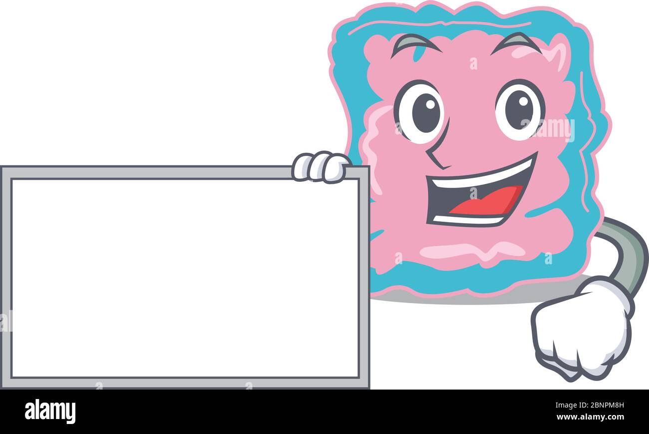 Cartoon character design of intestine holding a board Stock Vector ...