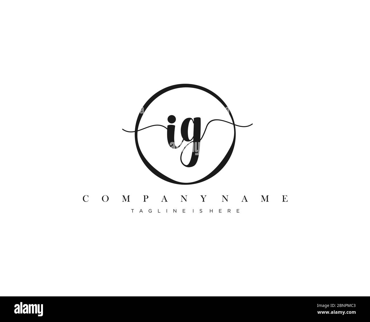 Initial handwriting logo vector Stock Vector Image & Art - Alamy