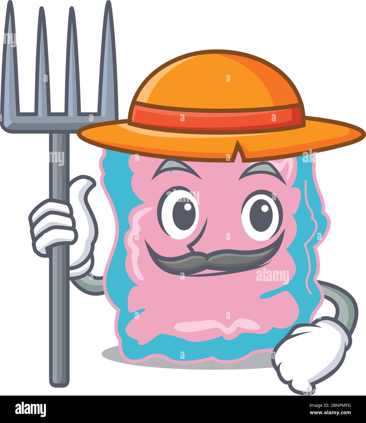 Intestine mascot design working as a Farmer wearing a hat Stock Vector ...