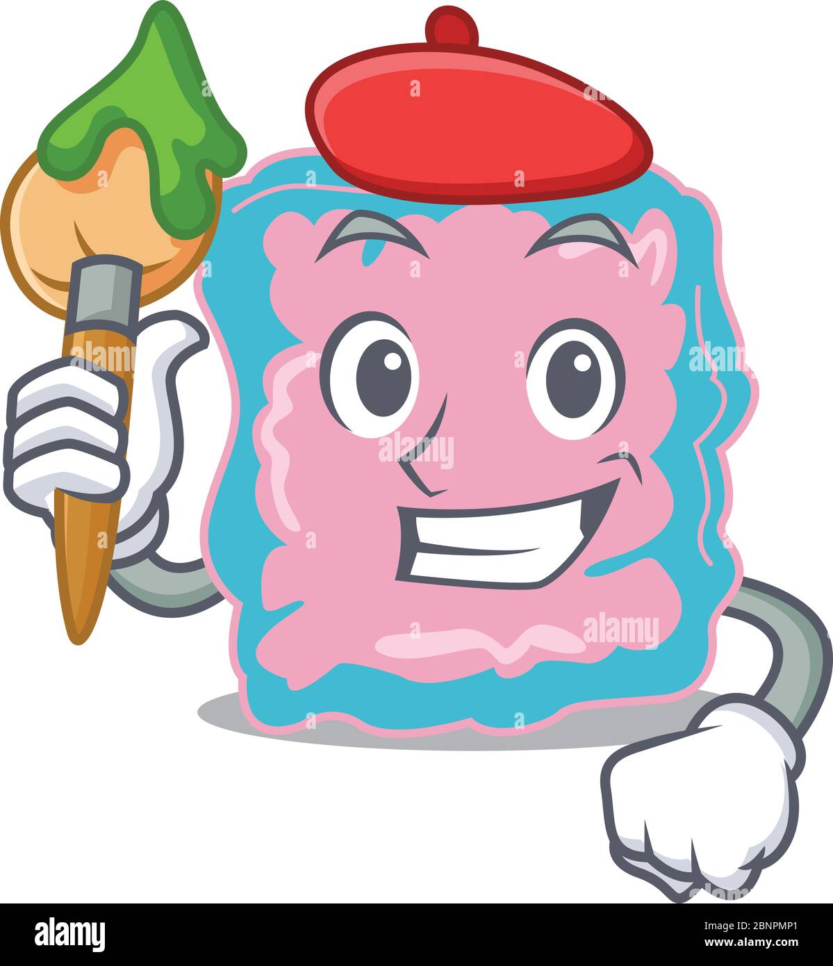 An artistic intestine artist mascot design paint using a brush Stock ...