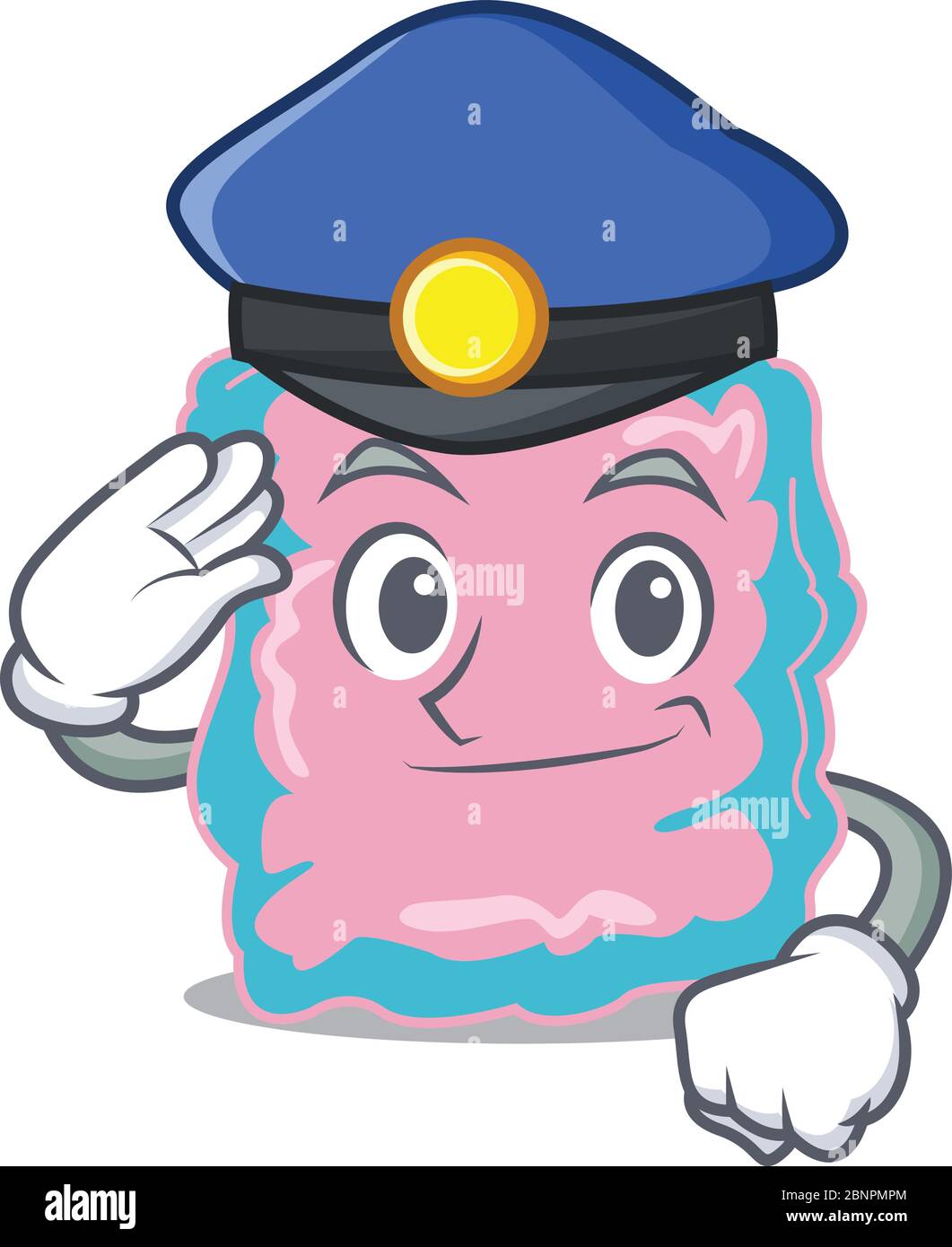 Police officer cartoon drawing of intestine wearing a blue hat Stock ...