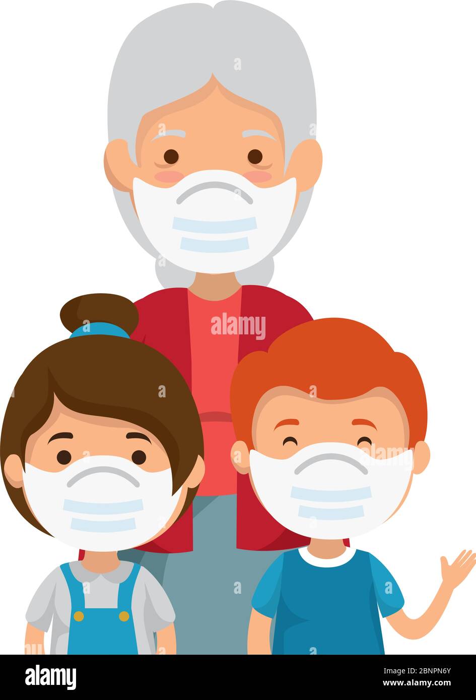 members family using face mask Stock Vector Image & Art - Alamy