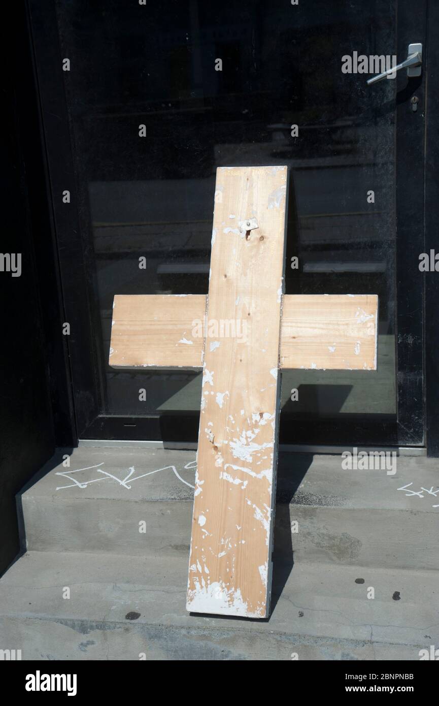 Cross in front old hi-res stock photography and images - Alamy
