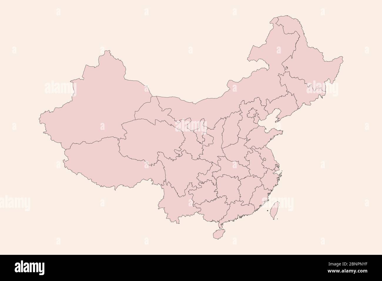 China map highlighted Vintage pink shade background vector. Perfect for ...