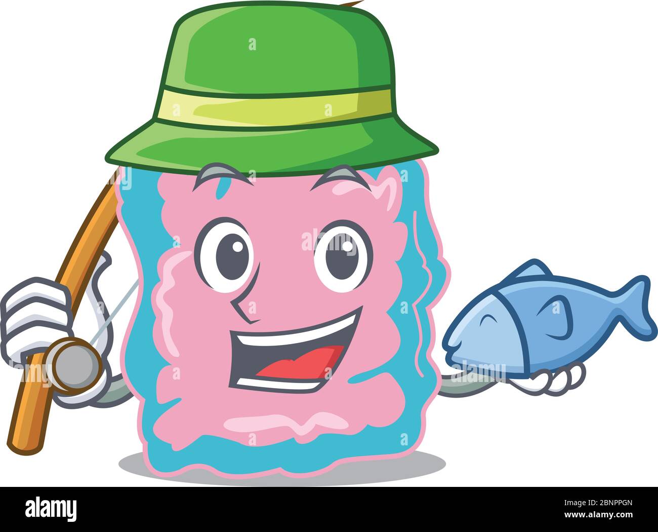 Cartoon design style of intestine goes to fishing Stock Vector Image ...