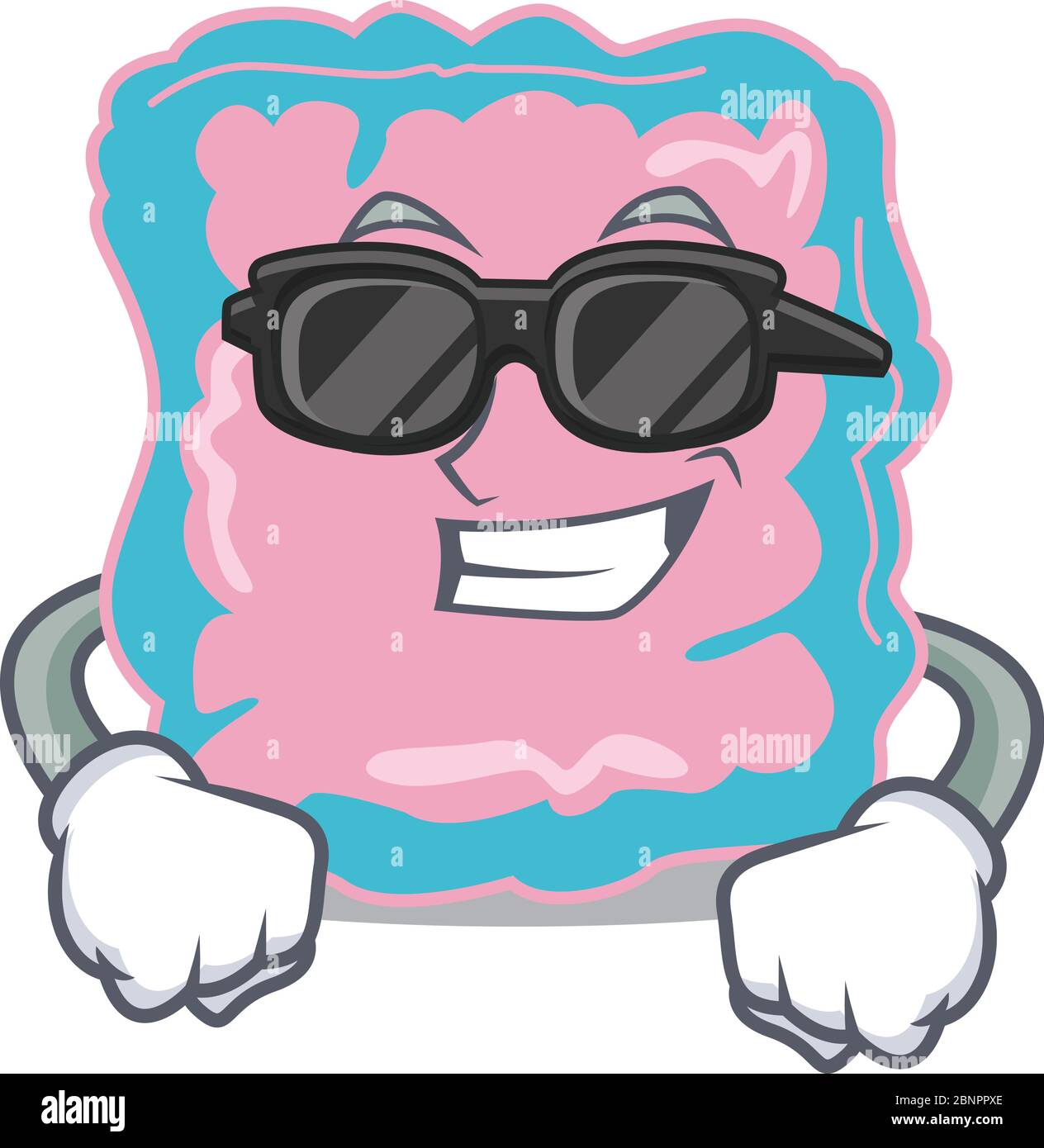 cartoon character of intestine wearing classy black glasses Stock ...