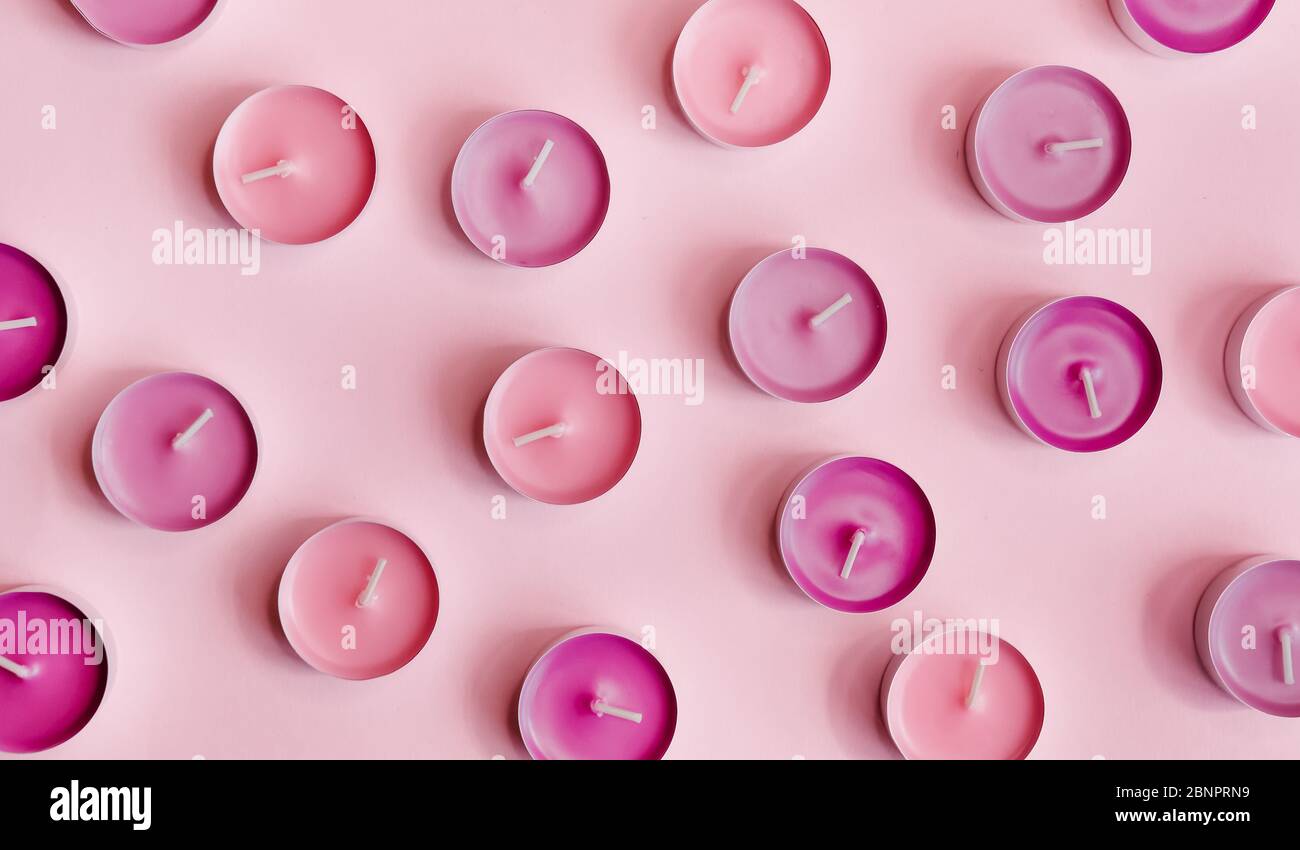 Pink candles spa pattern Stock Photo - Alamy