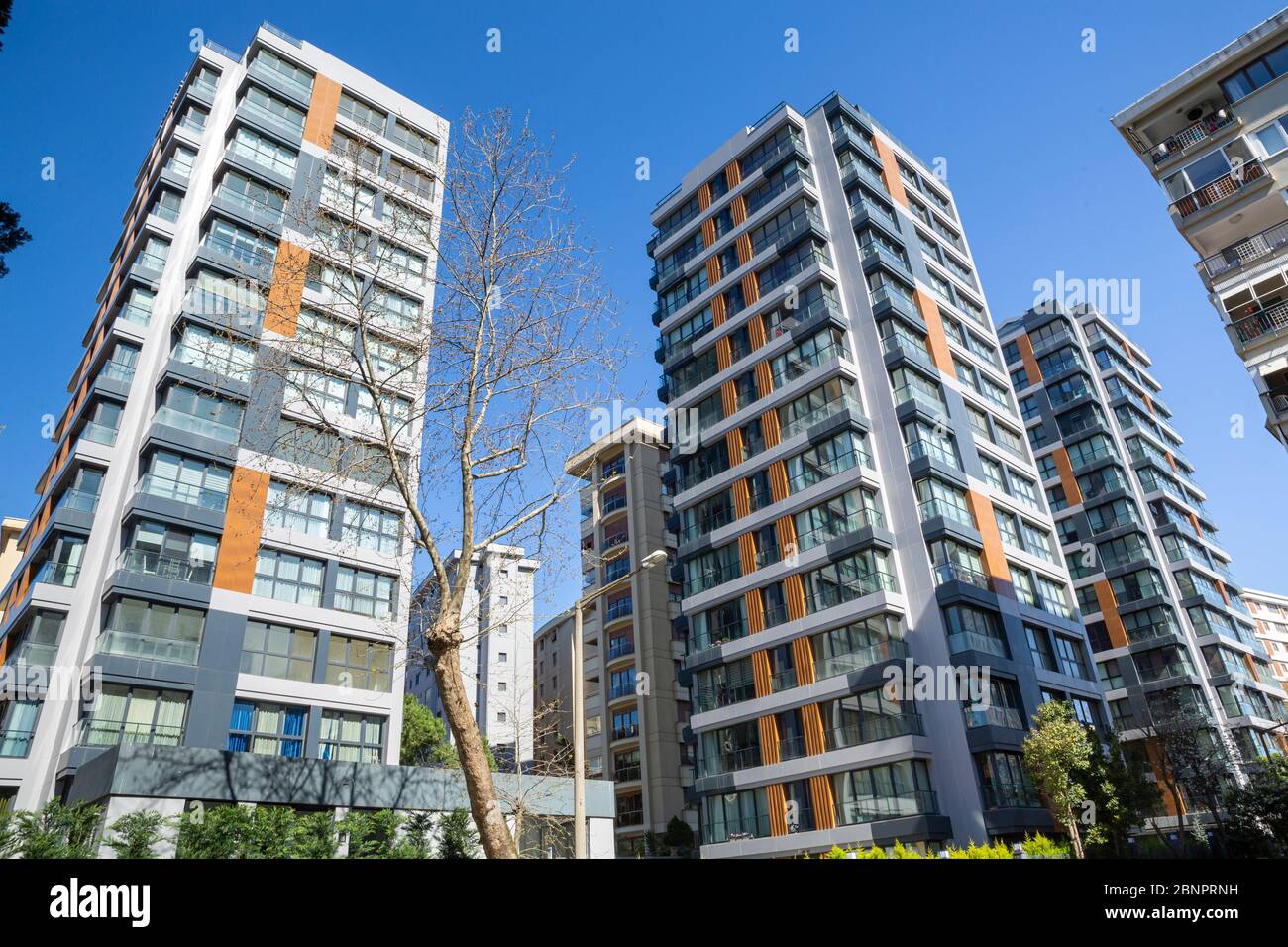 Modern, Luxury Apartment Building Background Stock Photo - Alamy