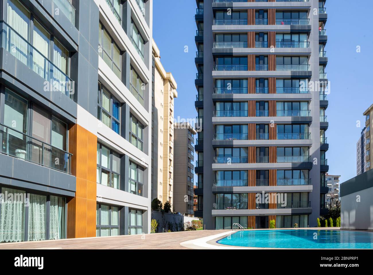 Modern, Luxury Apartment Building Background Stock Photo - Alamy