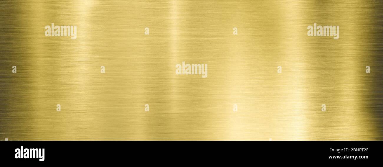 gold metal brushed wide textured plate or plaque Stock Photo - Alamy