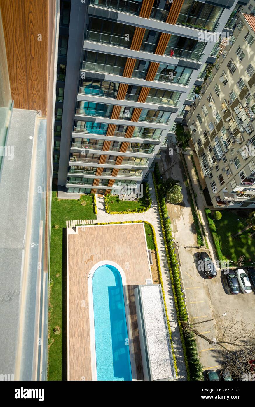 Modern, Luxury Apartment Building Background Stock Photo - Alamy