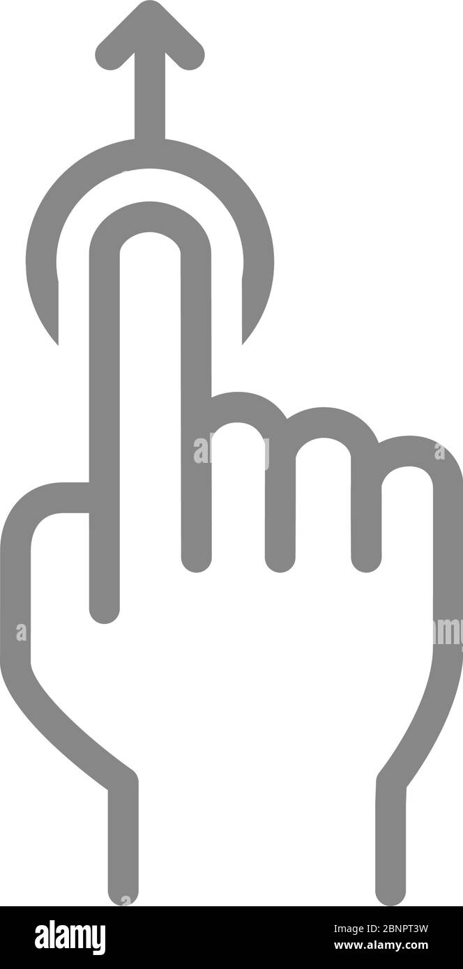 One-touch and swipe up line icon. Touch screen hand gesture symbol Stock Vector Image & Art - Alamy