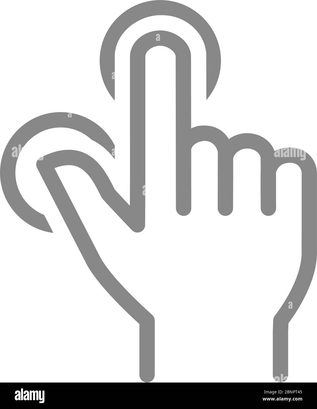 Multitouch for two fingers line icon. Touch screen finger gesture ...