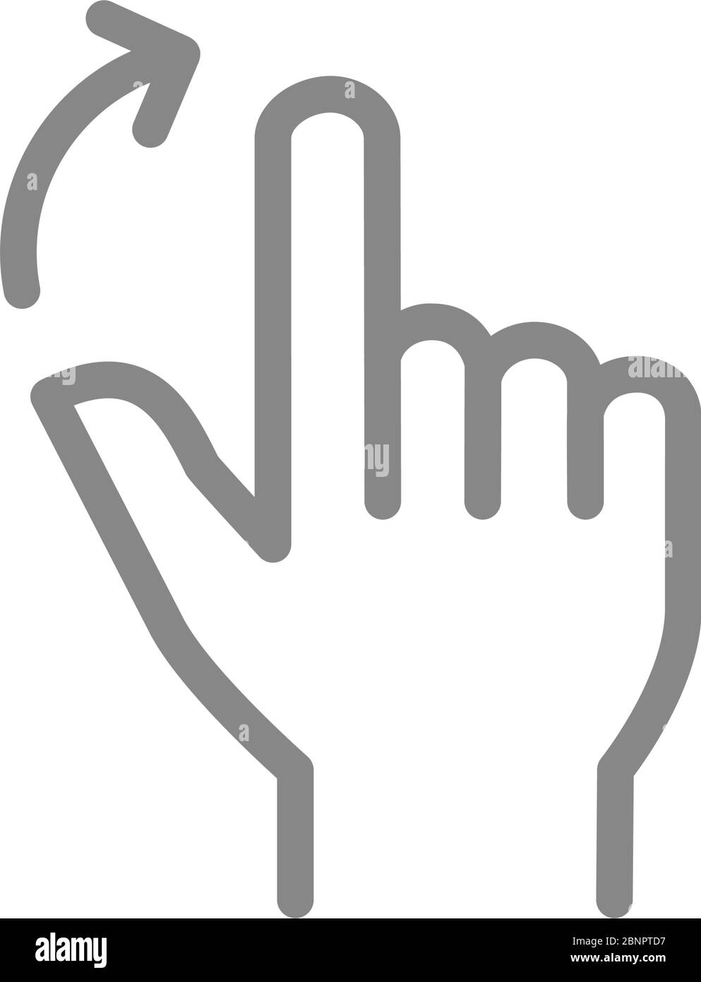 Two fingers flick right line icon. Touch screen hand gesture symbol ...