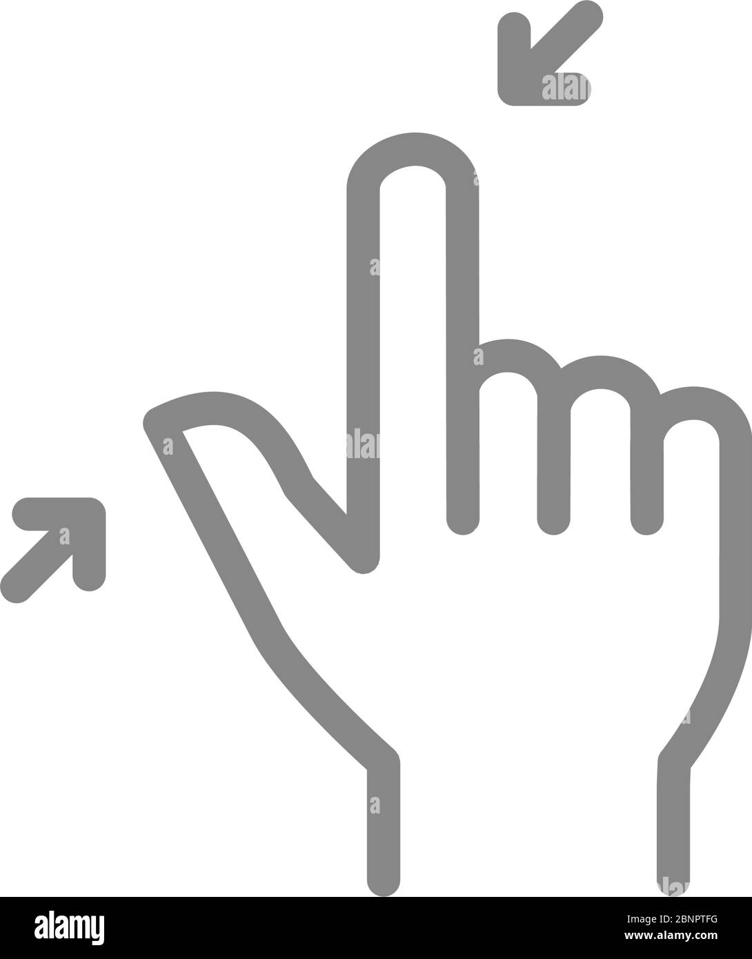 Pinch with two fingers line icon. Touch screen hand, reduce the size gesture symbol Stock Vector ...