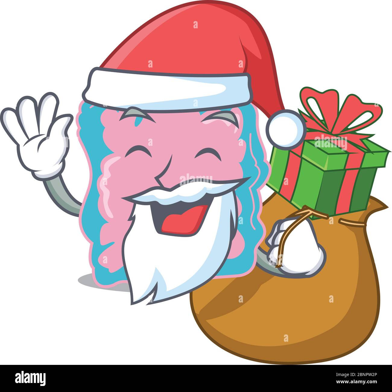 Cartoon design of intestine Santa having Christmas gift Stock Vector ...
