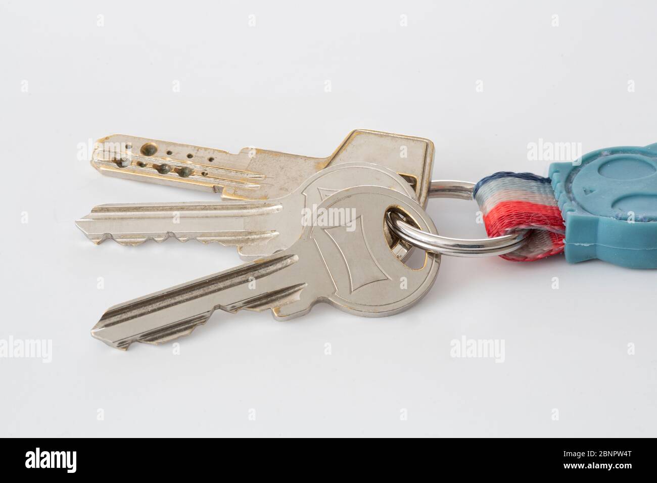 top viewe keys on white background Stock Photo - Alamy