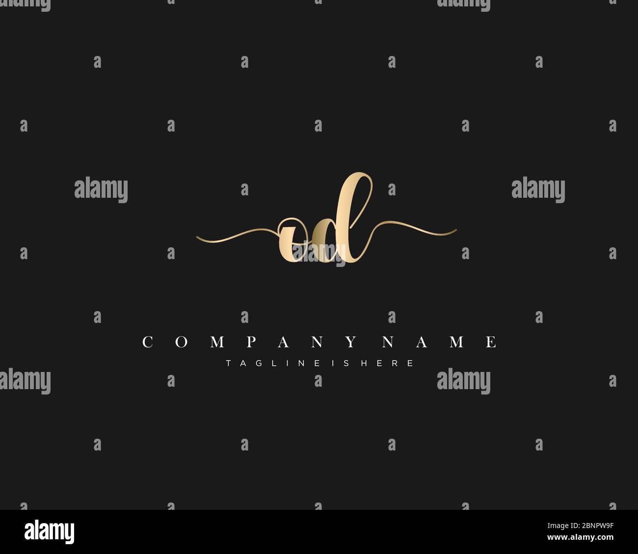 Initial handwriting logo vector Stock Vector Image & Art - Alamy