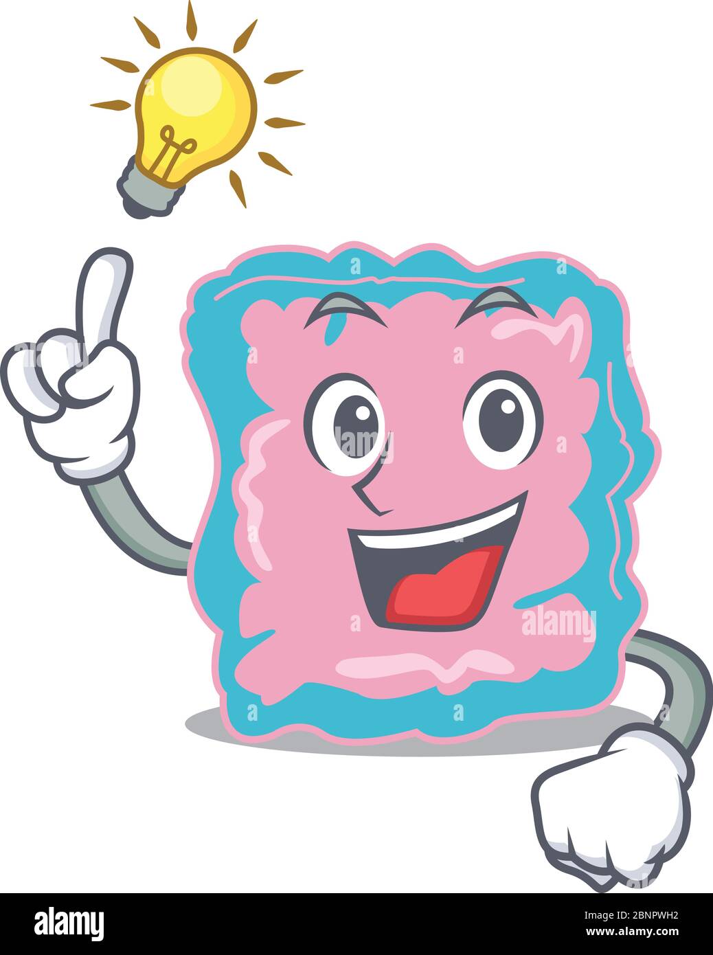 Mascot character of smart intestine has an idea gesture Stock Vector ...
