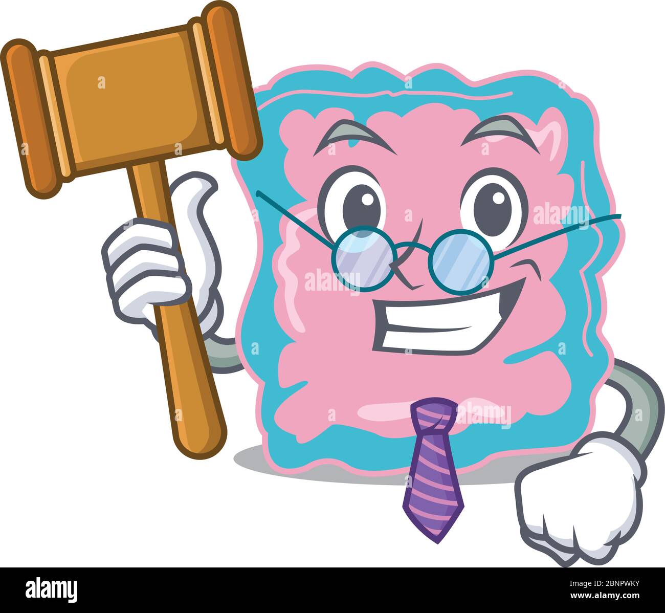A wise judge of intestine mascot design wearing glasses Stock Vector ...