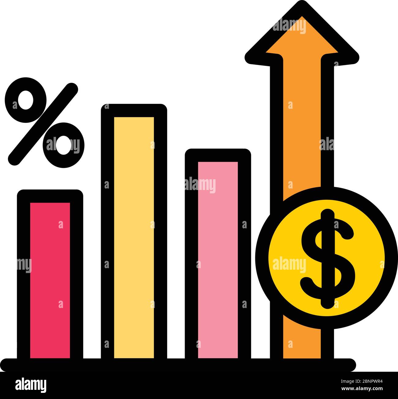Deposit graph chart icon. Outline deposit graph chart vector icon for ...