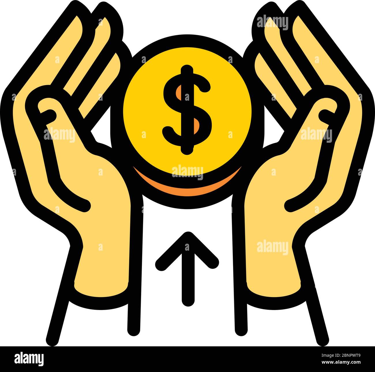 Give deposit money coins icon. Outline give deposit money coins vector ...