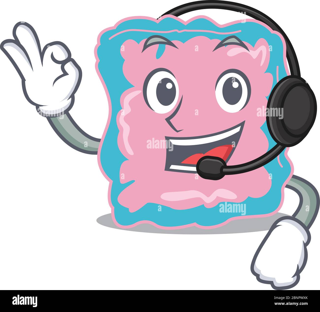 A stunning intestine mascot character concept wearing headphone Stock ...
