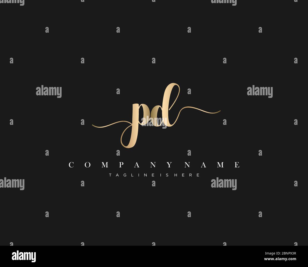 Initial handwriting logo vector Stock Vector Image & Art - Alamy