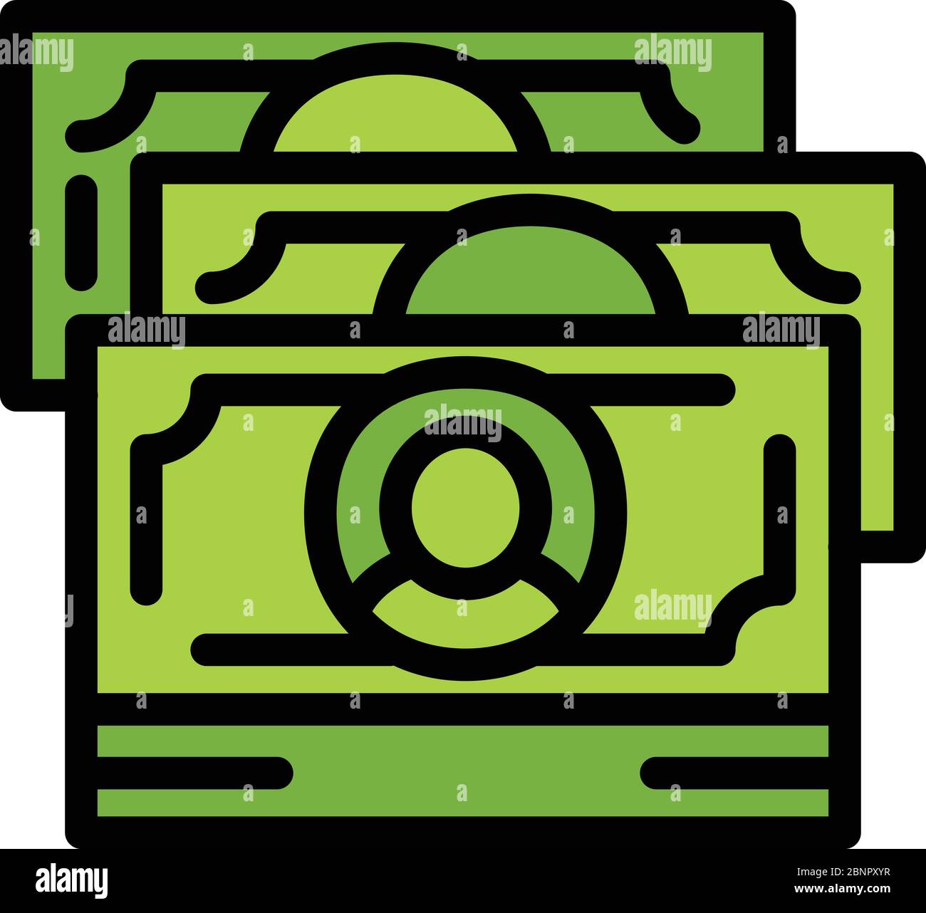 Green money cash icon. Outline green money cash vector icon for web ...
