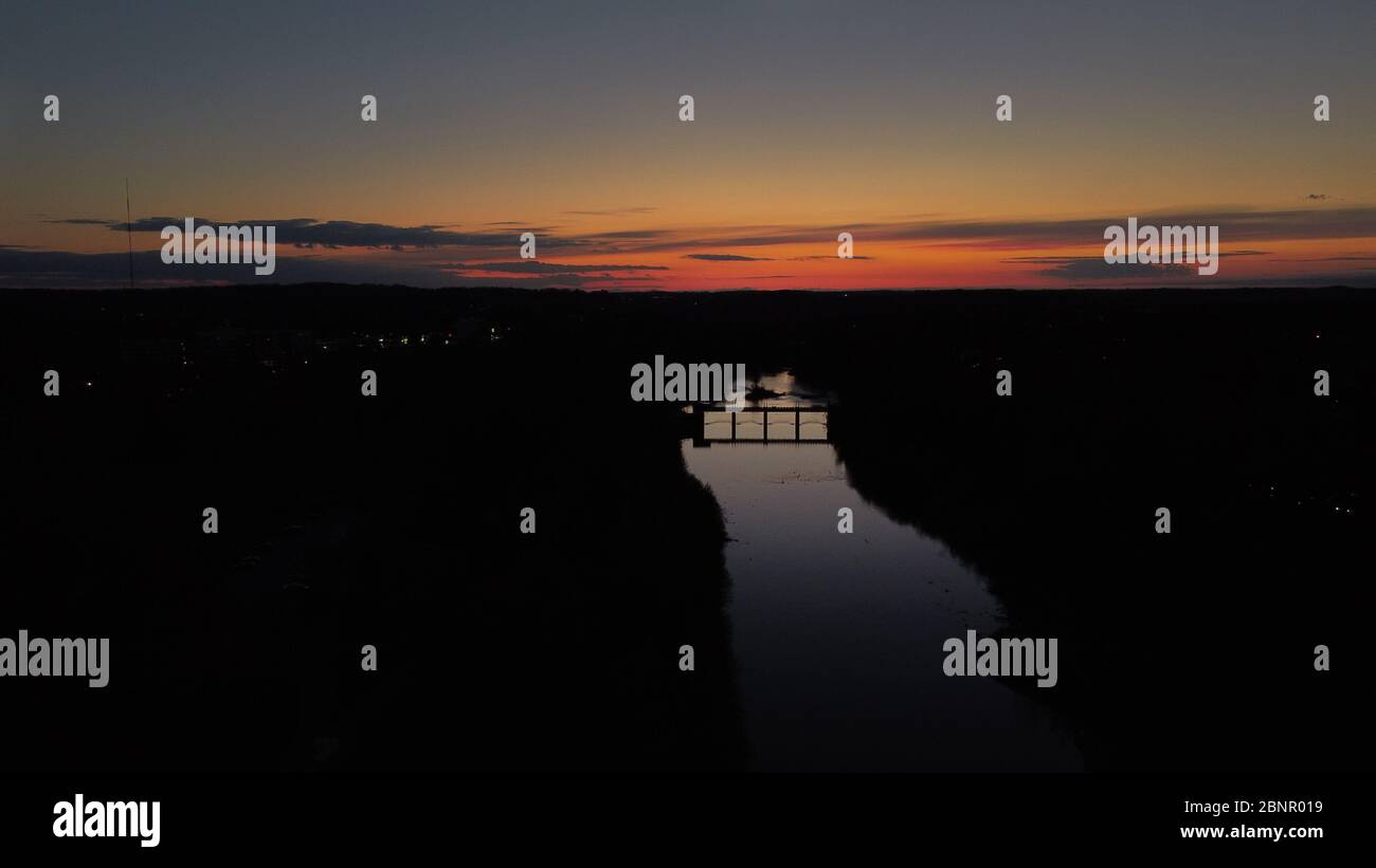 London Ontario Thames River Dam Sunset Aerial Stock Photo - Alamy