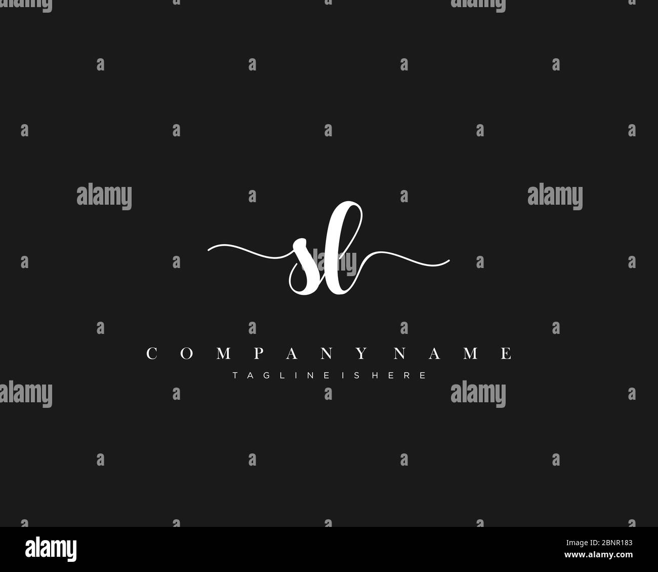 SL Initial handwriting logo vector Stock Vector Image & Art - Alamy