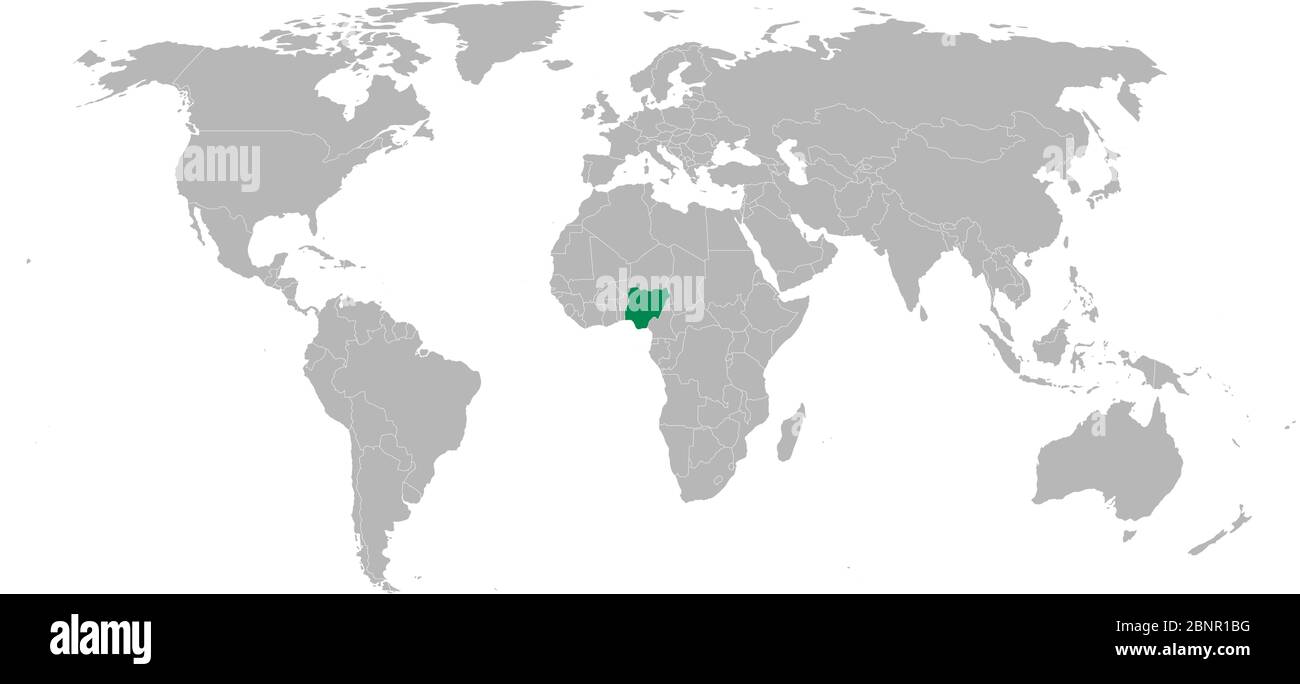 Political Map Of World With Nigeria Highlighted