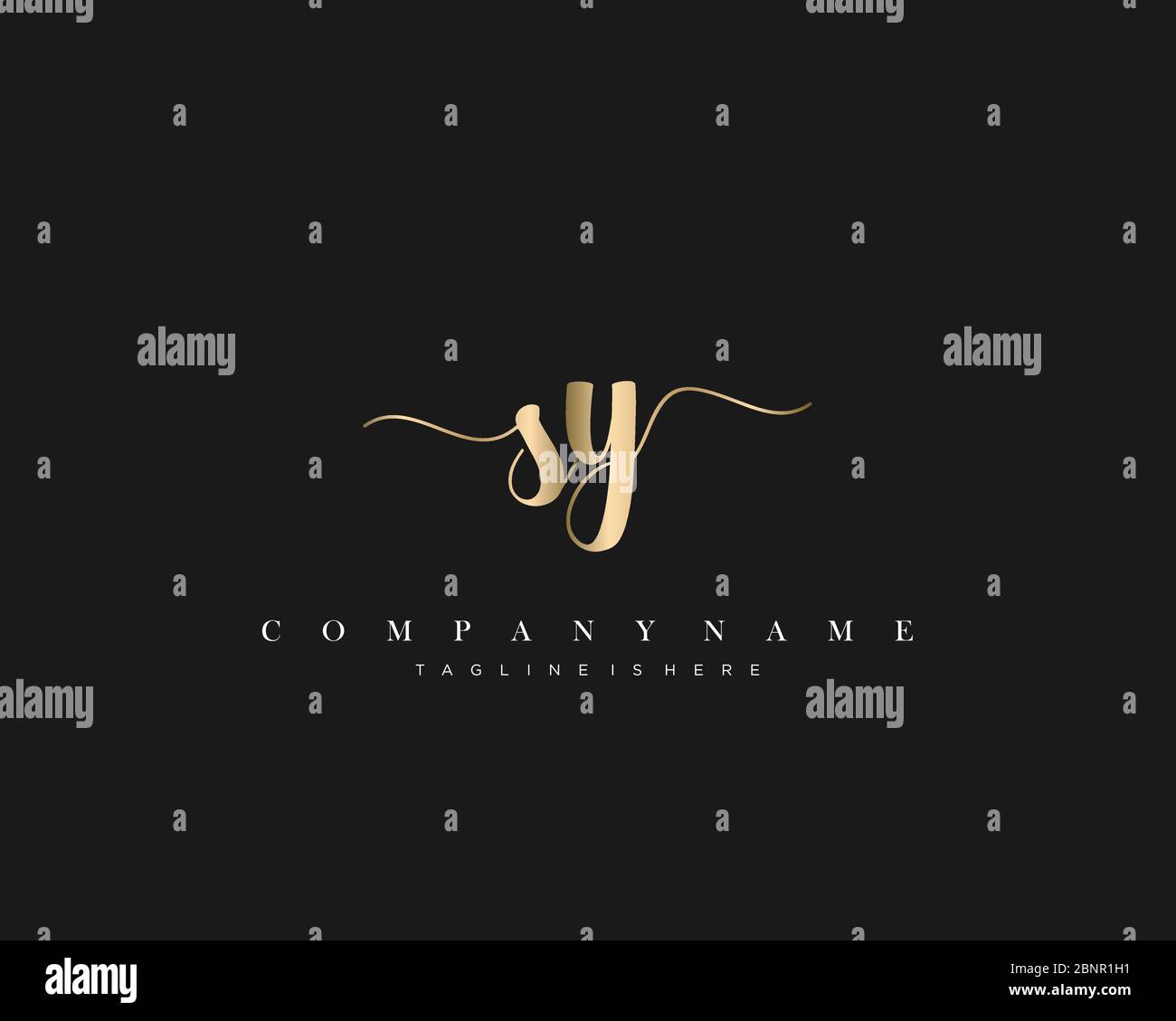 SY Initial handwriting logo vector Stock Vector Image & Art - Alamy