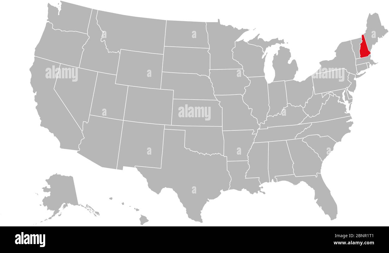 New hemisphere province highlighted on USA political map. Gray ...