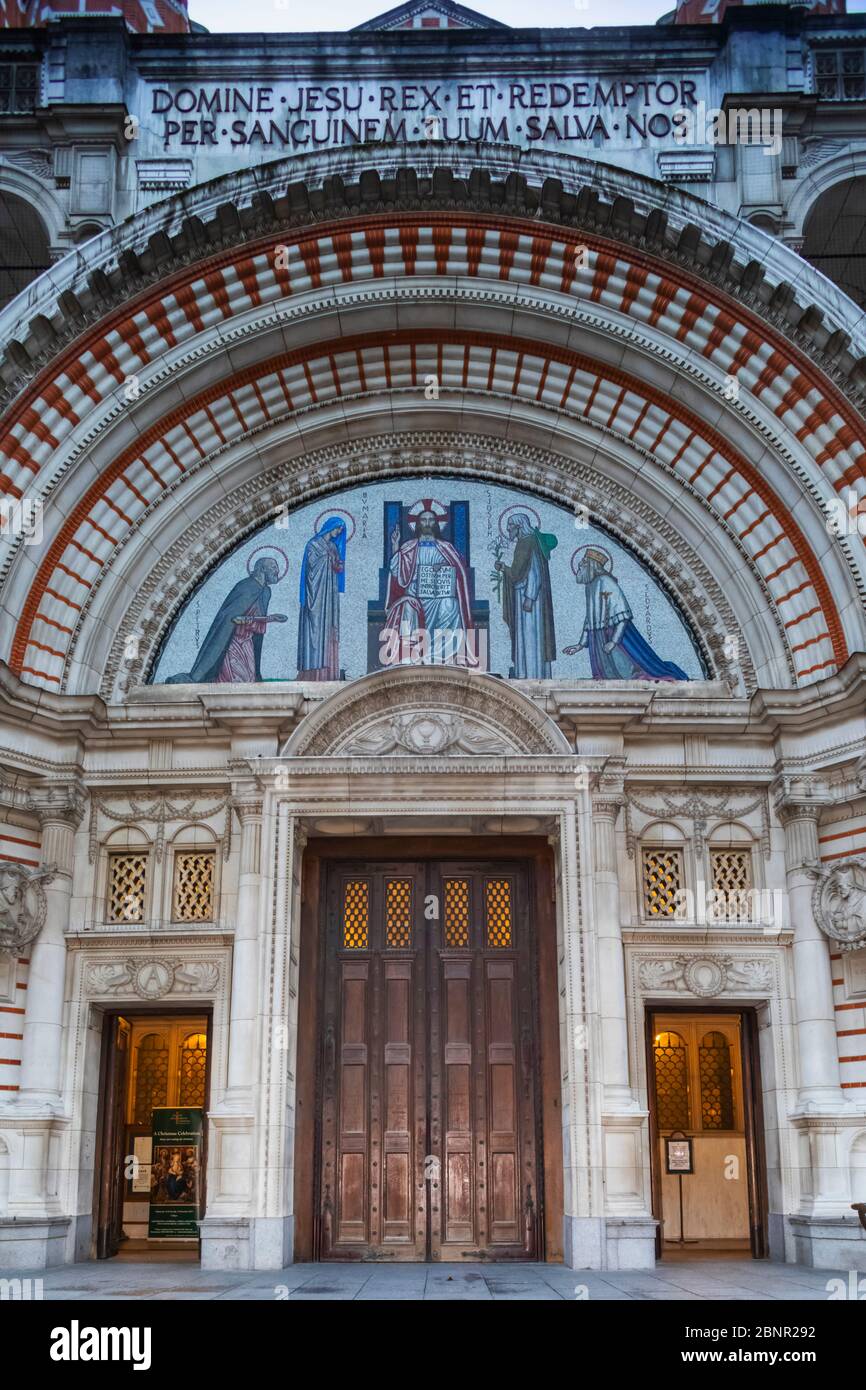 England, London, Westminster, Westminster Cathedral, Entrance Doorway ...